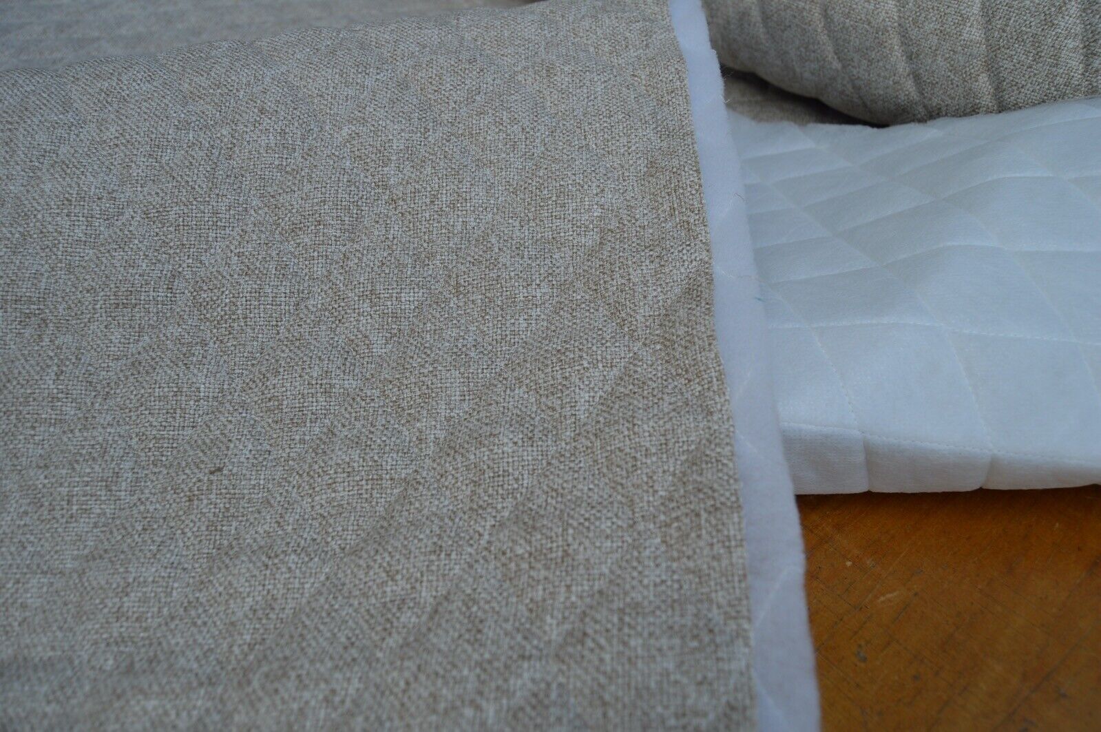 oatmeal weave wadded quilted diamond upholstery fabric robust - Dales ...