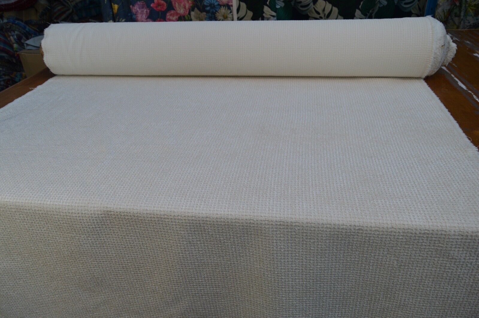 upholstery fabric cream super soft heavy textured thick pile weave ...