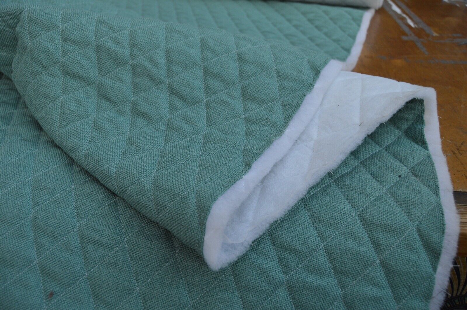 green turquoise weave wadded quilted diamond upholstery fabric robust ...