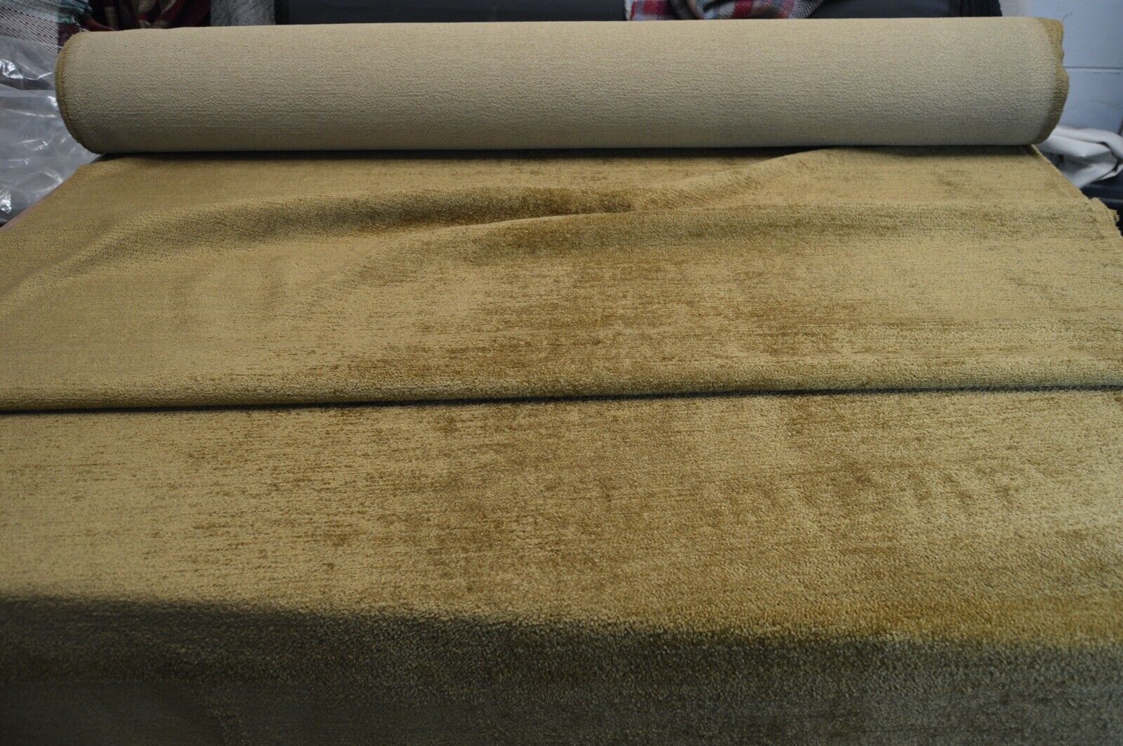 upholstery fabric gold boucle style soft long pile soft robust - Dales ...
