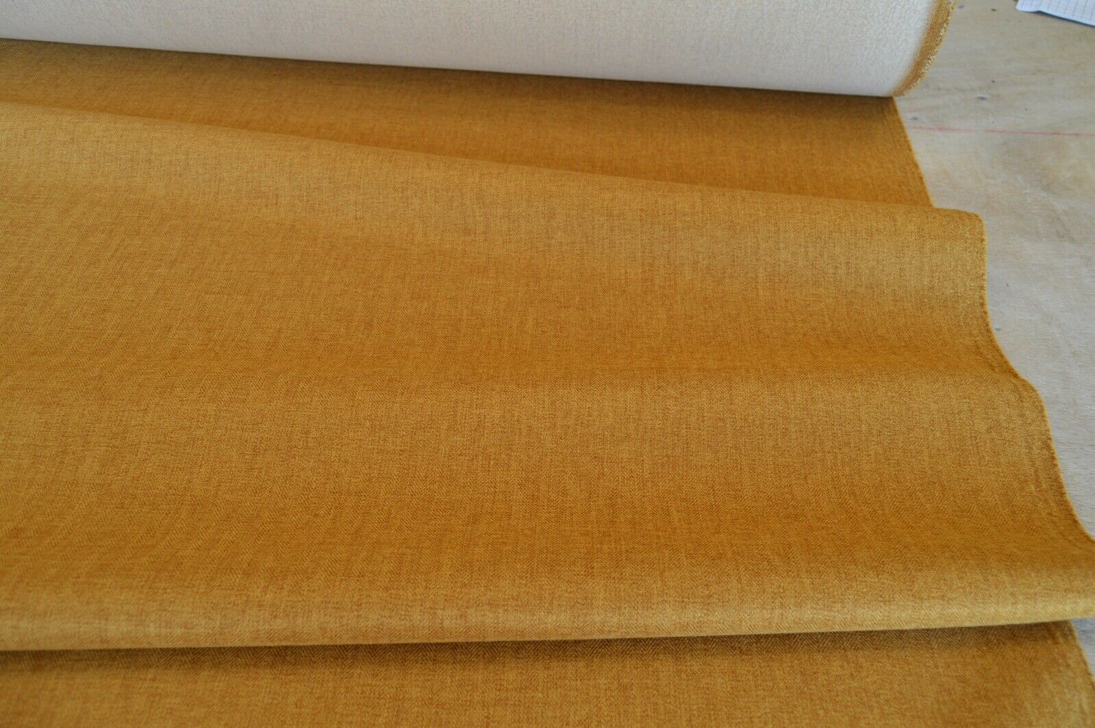 upholstery fabric gold mustard herringbone wool effect style robust ...