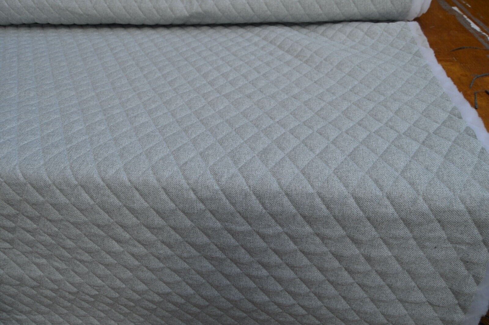light grey weave wadded quilted diamond upholstery fabric robust ...