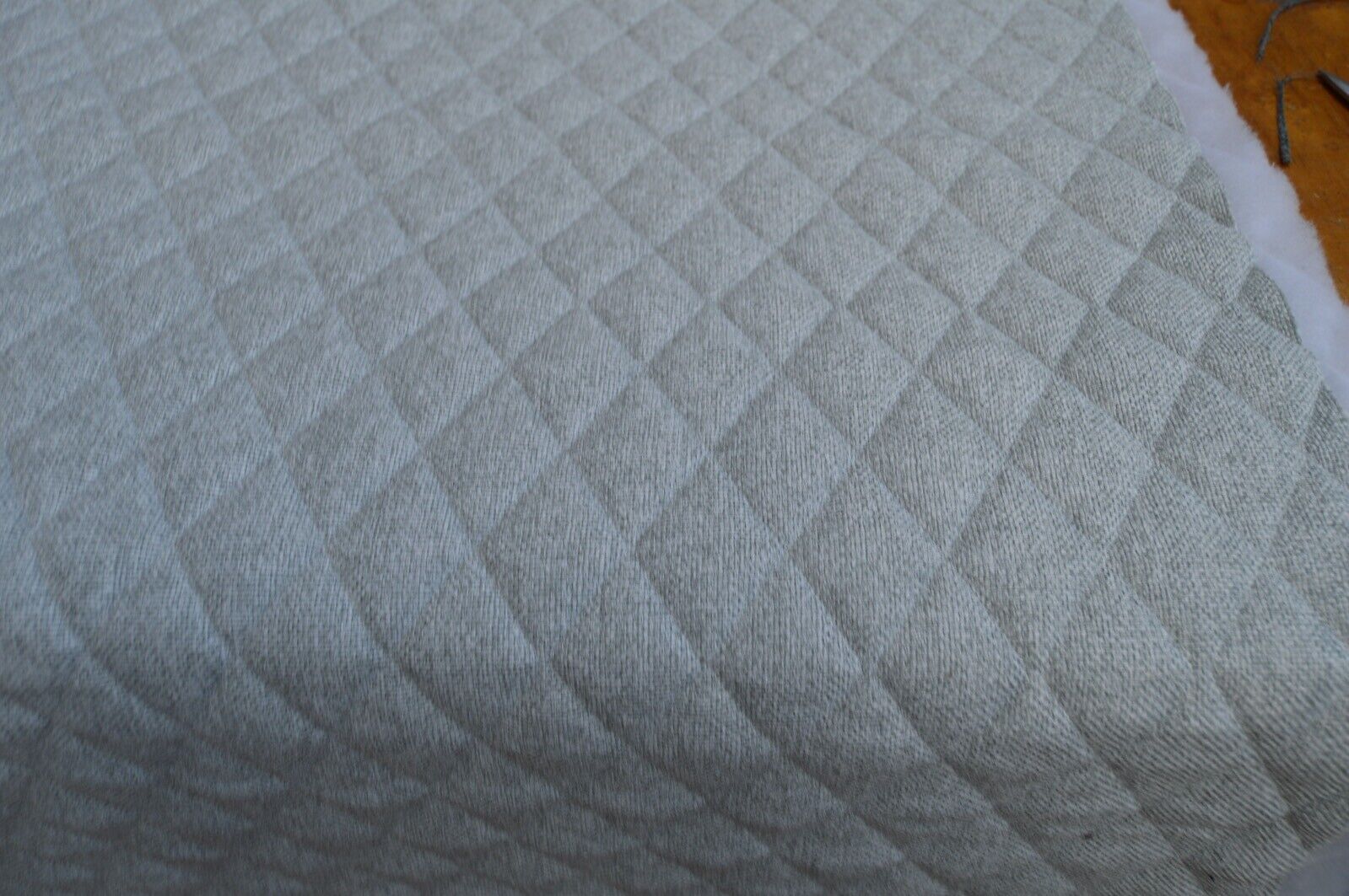 light grey weave wadded quilted diamond upholstery fabric robust ...