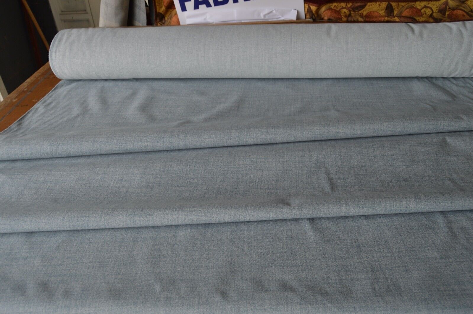 upholstery fabric powder blue soft wool effect robust durable - Dales ...