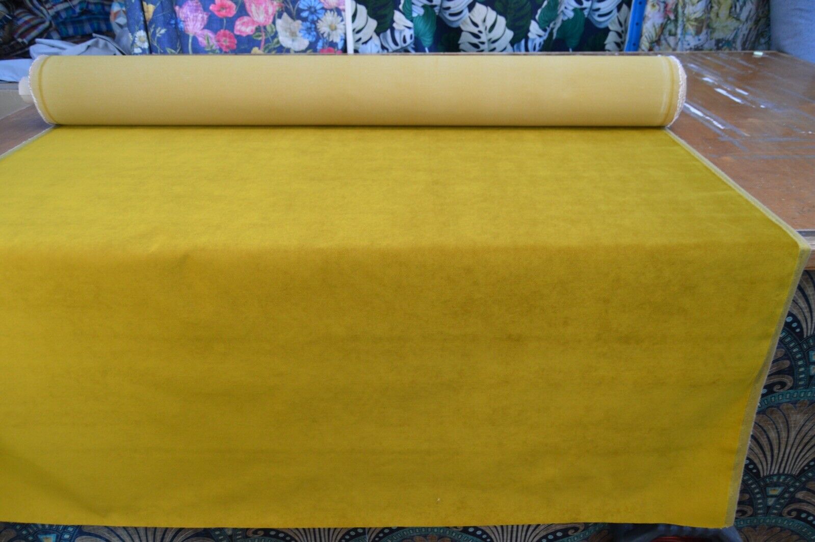 upholstery fabric rich gold velvet robust durable ideal for sofa ...