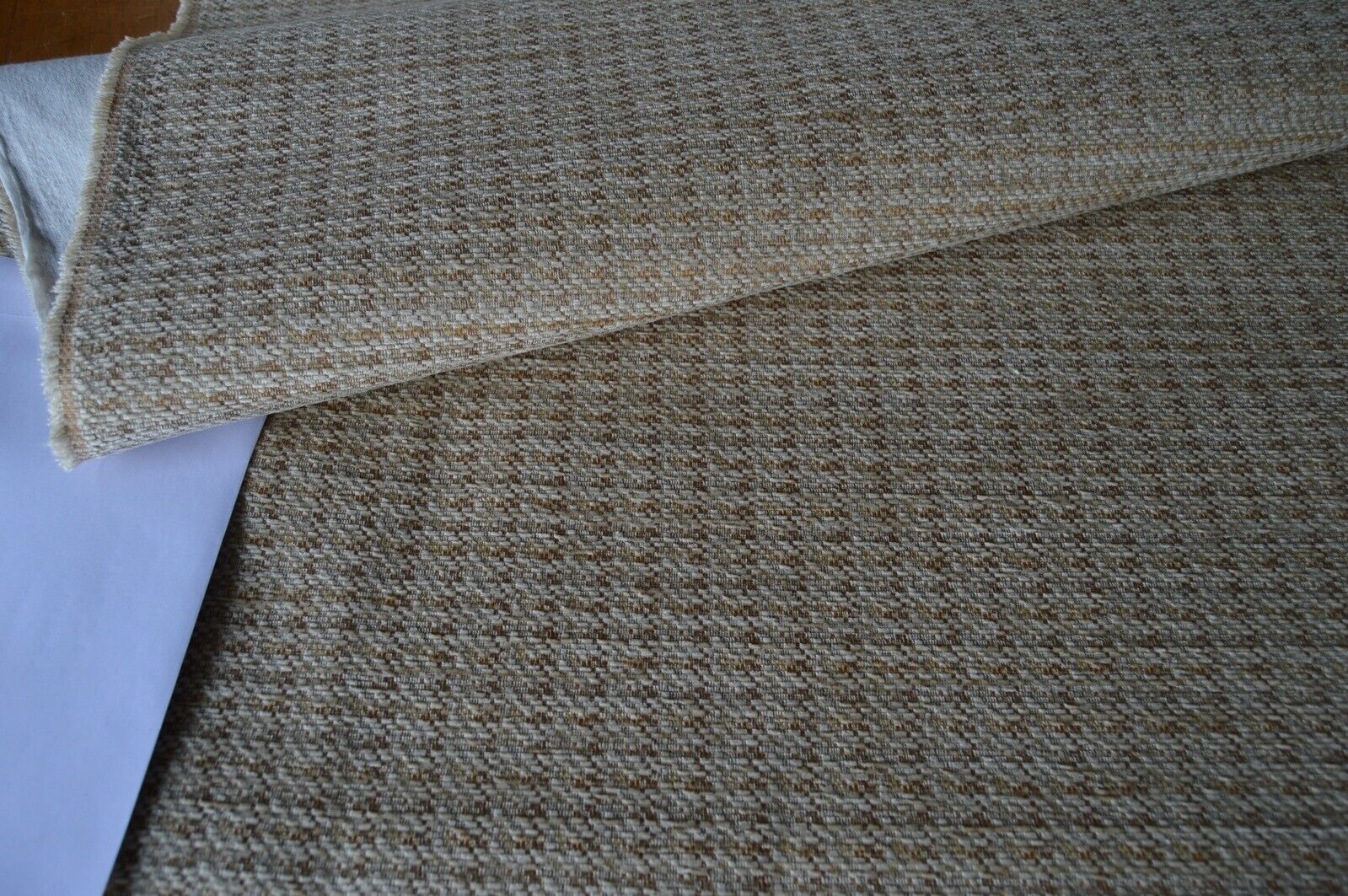 upholstery fabric Autumn tweed chenille beige red fleck robust durable ...