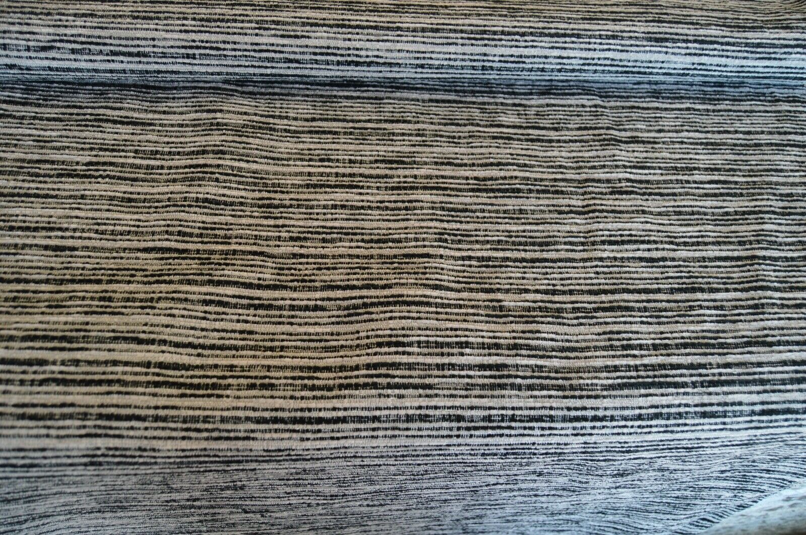 upholstery fabric black grey stripe textured chenille style robust ...