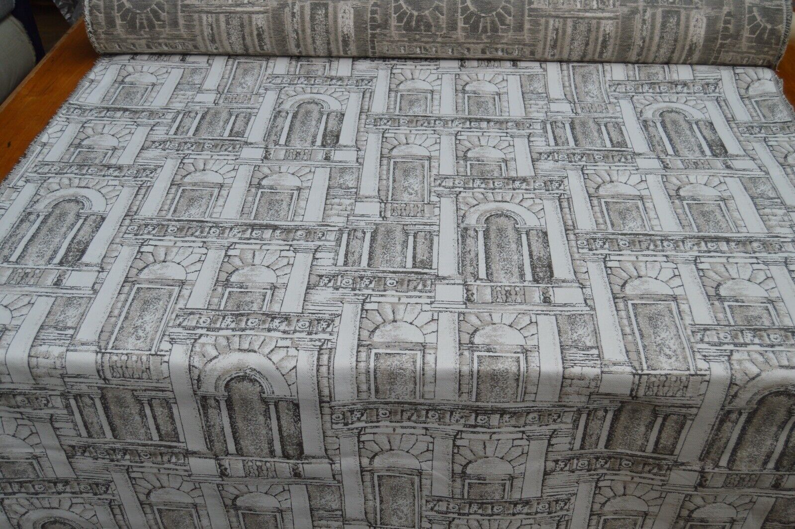 upholstery fabric novelty roman architectural pillar arch stone ...